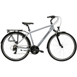 Trekkingrad KROSS "Herren-Trekkingrad 28" Trans 1.0 Grau 21 G&auml;nge" Gr. 53, grau, schwarz, Fahrr&auml;der, Herren, 53cm, 28 Zoll (71,12cm) hinten: 28 Zoll (71,12cm)