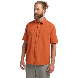 Funktionshemd Jack Wolfskin "SIERRA CANYON SS SHIRT M", Herren, Gr. M (50), Normalgr&ouml;&szlig;en, orange (burnt, orange), Oberstoff: 100% POLYAMID ; Futter 1:00% POLYESTER, Hemden