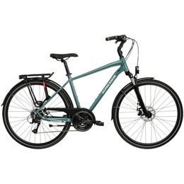 Trekkingrad KROSS "Herren-Trekkingrad 28" Trans 3.0 Grün 24 Gänge" Gr. 48, grün, schwarz, Fahrräder, 48cm, 28 Zoll (71,12cm) hinten: 28 Zoll (71,12cm)