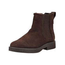 Stiefelette Clarks "Clarks Stiefelette Veloursleder/Textil", Damen, Gr. 37, dunkelbraun, Textil, Veloursleder, Schuhe Stiefelette