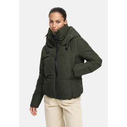 Winterjacke Marikoo "Ninikaa", Damen, Gr. M, schwarz olive, Obermaterial: 100% Polyester; Futter: 100% Polyester; Wattierung: 100% Polyester; Ärmelfutter: 100% Polyester, Jacken Winterjacke, kurze Winterjacke mit extra hohem Windschutzkragen