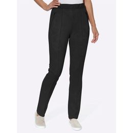 Schlupfhose Classic Basics, Damen, Gr. 26, Kurzgr&ouml;&szlig;en, schwarz, 90% Polyester, 10% Elasthan, unifarben, lang, Hosen Schlupfhose