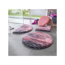 Badematte Grund Gr. 3, grau (grau, ros&eacute;), halbrund (50cm x 80cm ), 1 Stk., Badematten, Badematte