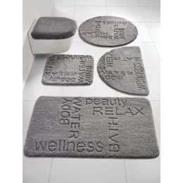 Badematte Grund Gr. 4, grau, rund (70cm x 120cm ), 1 Stk., Badematten, Badematte