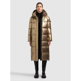 Steppmantel Khujo "HEDD2", Damen, Gr. M, gold, 100% Polyester, unifarben, eingesetzt elastischer Bund mit Rei&szlig;verschluss, M&auml;ntel Steppmantel