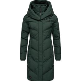 Steppmantel Ragwear "Natalka Melange", Damen, Gr. 5XL (50), gr&uuml;n (dunkelgr&uuml;n), Au&szlig;enmaterial: 100% Polyester; Innenfutter: 100% Polyester; Wattierung: 100% Polyester, figurumspielend ca. Mitte Oberschenkel, &Auml;rmel ohne &Auml;rmelschlitz Strickb&uuml;ndchen, M&auml;ntel Steppmantel, wasserdichter Damen Wintermantel mit gef&uuml;tterter Kapuze