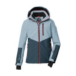 Skijacke Killtec "KSW 207 GRLS SKI JCKT", M&auml;dchen, Gr. 140, blau (hellblau), Obermaterial: 100% Polyester;Futter: 100% Polyester;F&uuml;llung: 100% Polyester, Jacken Skijacke, Wasserdichte, atmungsaktive Kinderjacke mit reflektierenden Details