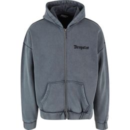 Outdoorjacke DROPSIZE "Dropsize Herren Dropsize Super Heavy Blank Zip Cardigan", Herren, Gr. L, washedgrau, 70% Baumwolle, 30% Polyester, unifarben, loose fit, ohne Ausschnitt, Jacken Outdoorjacke