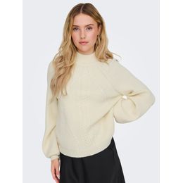 Stehkragenpullover Only "ONLKATIA LS DETAIL HIGHNECK CC KNT", Damen, Gr. XL, grau (wei&szlig;cap gray detail:melange), Strick, Obermaterial: 50% Viskose, 27% Nylon, 23% Polyester, meliert, unifarben, regular fit, Rippb&uuml;ndchen, Pullover Stehkragenpullover