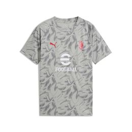 Trainingsshirt Puma "AC Milan Aufw&auml;rmtrikot Jugendliche", M&auml;dchen, Gr. 128, wei&szlig; (smokey gray wei&szlig;), Obermaterial: 100% Polyester, bedruckt, regular fit, Rundhals, Shirts