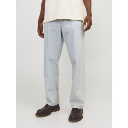 Jack & Jones Relax-fit-Jeans JACK & JONES "JJIALEX mit cleanem Look und Taschenvielfalt", Herren, Gr. 36, L&auml;nge 34, blau (blau denim), Denim/Jeans, Obermaterial: 100% Baumwolle, Abriebeffekte, relaxed fit lang, Jeans, mit G&uuml;rtelschlaufen