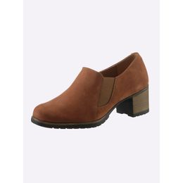 Hochfrontpumps Heine, Damen, Gr. 37, braun (cognac), Leder, Rindsleder, Schuhe Hochfrontpumps