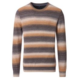 Casamoda Herren Strickpullover "Casamoda Pullover gestreift"orange, Gr. L, 80% Wolle, 20% NY, Pullover