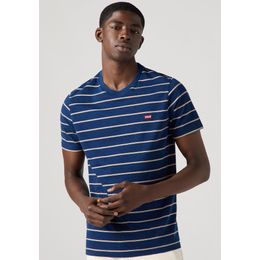 Levi's T-Shirt LEVI'S, Herren, Gr. L, taper stripe, Jersey, Obermaterial: 100% Baumwolle, gestreift, regular fit taillenbedeckt, Rundhals, gerader Abschluss, Shirts T-Shirt, mit Streifenmuster