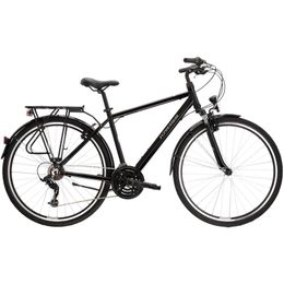 Trekkingrad KROSS "Herren-Trekkingrad 28" Trans 1.0 Schwarz 21 G&auml;nge" Gr. 53, schwarz, schwarz, Fahrr&auml;der, Damen, 53cm, 28 Zoll (71,12cm) hinten: 28 Zoll (71,12cm)