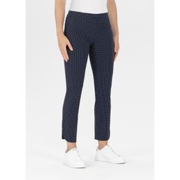 Schlupfhose Stehmann "Ina", Damen, Gr. 36, N-Gr, blau (marine), Web, Obermaterial: 67% Viskose, 22% Polyamid, 8% Polyester, 3% Elasthan, gepunktet, regular fit 7/8-Länge, Hosen Schlupfhose, Allover-gepunktet, 7/8-Länge und seitliche Schlitze