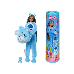 Mattel JCN96 - Barbie - Cutie Reveal - Care Bears - Glücksbärchis - Puppe mit Brumm-Bärchi-Kostüm und 10 Überraschungen