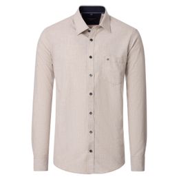 Casamoda Herren Langarmhemd "Casamoda Freizeithemd uni"beige, Gr. S, unifarben, 100% Baumwolle, Hemden