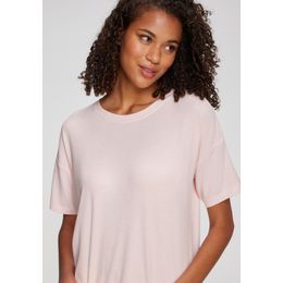 Pyjamaoberteil s.Oliver, Damen, Gr. 32/34, rosa, meliert, Rippware, Obermaterial: 92% Viskose, 8% Elasthan, meliert, lässig geschnitten, Rundhals, Shirts, Aus weicher Rippqualität