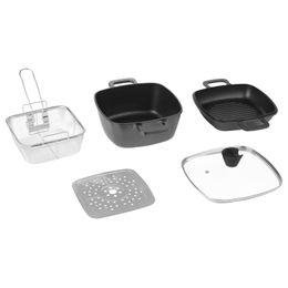 SILVERCREST® Aluguss-Multifunktions-Set, zum Kochen, Grillen, Schmoren, Frittieren und Dünsten