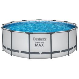 Bestway Steel ProMAX Stahlrahmenpool-Set mit Filterpumpe Ø 396 x 122 cm