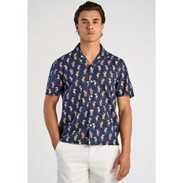 Leinenhemd LINDBERGH "LINDBERGH Leinenhemd", Herren, Gr. M, Normalgr&ouml;&szlig;en, blau (tiefblau), Obermaterial: 55% Leinen, 45% Baumwolle, Hemden