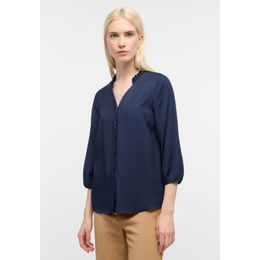 Hemdbluse Eterna "LOOSE FIT", Damen, Gr. 40, blau (midnight), 100% Viskose, Blusen Hemdbluse