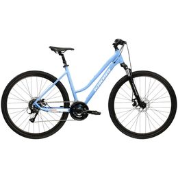 Crossrad KROSS "Crossrad Damen 28" Evado 3.0 blau 16 Gänge" Gr. 43, blau, schwarz, Fahrräder, Damen, 43cm, 28 Zoll (71,12cm) hinten: 28 Zoll (71,12cm)