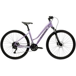 Crossrad KROSS "Crossrad Damen 28" Evado 5.0 lila 18 G&auml;nge" Gr. 48, lila, schwarz, Fahrr&auml;der, Damen, 48cm, 28 Zoll (71,12cm) hinten: 28 Zoll (71,12cm)