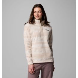 Fleecepullover Columbia "BENTON SPRINGS PRINTED 1/2 SNAP", Damen, Gr. XS, beige (schwarz stone deschutes days), Obermaterial: 100% Nylon. Futter: 100% Polyester, Sweatshirts