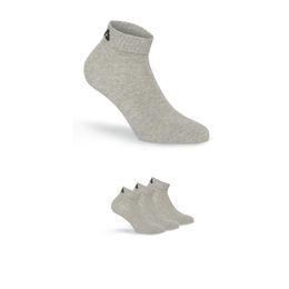 Kurzsocken Fila "UNISEX INVISIBLE PLAIN SOCKS", Herren, Gr. 39-42, grau, Baumwolle, Elasthan, Polyester, elastisch, Socken, mit Logostickerei