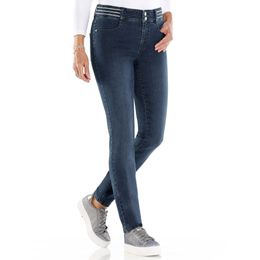 Bequeme Jeans Classic Basics, Damen, Gr. 20, Kurzgrößen, blau (blau, stone, washed), 81% Baumwolle, 17% Polyester, 2% Elasthan, unifarben, lang, Jeans
