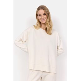 Sweatshirt soyaconcept "SC-BANU 164", Damen, Gr. S, beige (cream), Sweatware, Obermaterial: 48% Modal, 48% Polyester, 4% Elasthan, unifarben, regular fit normal, Rundhals, Rippbündchen, Sweatshirts Sweatshirt, aus glatter Modal Qualität für ein angenehmes Tragegefühl