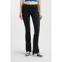 Bootcut-Jeans HUGO BLUE "Getti", Damen, Gr. 31, L&auml;nge 32, schwarz 003, Denim/Jeans, Obermaterial: 99% Baumwolle, 1% Elasthan, schmal, Jeans, Ausgestelltes Bein, elastisches Denim