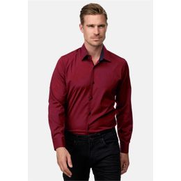 Langarmhemd Rusty Neal, Herren, Gr. 4XL, EURO-Gr&ouml;&szlig;en, rot (bordeaux), 60% Baumwolle, 37% Polyester, 3% Elasthan, unifarben, Hemden, mit Weste und Krawatte