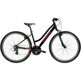 Crossrad KROSS "Crossrad Damen 28" Evado 2.0 schwarz 21 Gänge" Gr. 43, schwarz, schwarz, Fahrräder, Damen, 43cm, 28 Zoll (71,12cm) hinten: 28 Zoll (71,12cm)