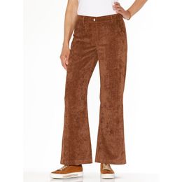 Cordhose Classic Basics, Damen, Gr. 42, Normalgr&ouml;&szlig;en, braun (cognac), 85% Polyester, 12% Polyamid, 3% Elasthan, unifarben, Hosen Cordhose