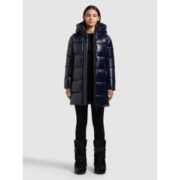 Steppjacke Khujo "JANOU", Damen, Gr. S, midnight blau, 100% Nylon, unifarben, eingesetzt elastischer Bund mit Windstopper, Jacken Steppjacke