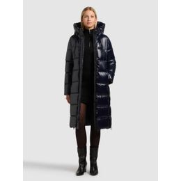 Steppmantel Khujo "WILLA", Damen, Gr. L, midnight blau, 100% Nylon, unifarben, eingesetzt elastischer Bund mit Windstopper, M&auml;ntel Steppmantel