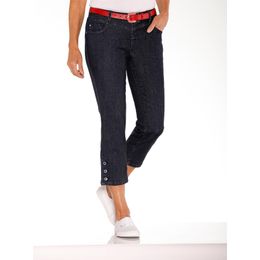 5-Pocket-Jeans Casual Looks, Damen, Gr. 21, Kurzgrößen, schwarz (schwarz, denim), 98% Baumwolle, 2% Elasthan, unifarben, 7/8-Länge, Jeans