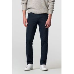 Chinos MEYER "Chicago", Damen, Gr. 34, L&auml;nge 32, blau (dunkelblau), 98% Baumwolle, 2% Elasthan, unifarben, regular fit lang, Hosen, aus Original LIBERTY Stoff