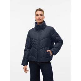 V&eacute;ro Moda Steppjacke VERO MODA "VMLIGARIO SHORT JACKET BOO", Damen, Gr. XS, blau (navy blazer), Web, Obermaterial: 100% Polyester, unifarben, regular fit, elastischer Bund, Jacken Steppjacke