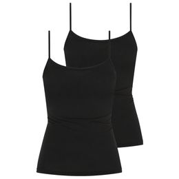 Unterhemd Mey "Superfine Organic", Damen, Gr. 38, N-Gr, schwarz, Single Jersey, Obermaterial: 92% Baumwolle, 8% Elasthan, unifarben, figurbetont, Rundhals, Unterhemden Unterhemd, feine Tr&auml;ger, Baumwollmischung, Single Jersey, atmungsaktiv