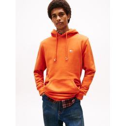 Hoodie Tommy Jeans "TJM REG BADGE HOODIE EXT", Herren, Gr. M, orange (voyager orange tonal), Sweatware, Obermaterial: 100% Baumwolle, regular fit h&uuml;ftlang, Rundhals, eingesetzt,&Auml;rmel ohne &Auml;rmelschlitz Rippb&uuml;ndchen, Sweatshirts Hoodie, Mit Rundhalsausschnitt