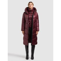 Steppmantel Khujo "RABIA", Damen, Gr. L, mahagoni rot, 100% Nylon, unifarben, eingesetzt elastischer Bund mit Windstopper, Mäntel