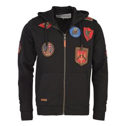 Sweatjacke Top Gun "TG20191057", Herren, Gr. 54XL, schwarz, Material: 65% Baumwolle / 35% Polyester, Sweatjacken Sweatjacke
