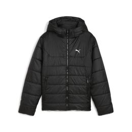 Winterjacke Puma "Essentials Wattierte Kapuzenjacke Jugendliche", Kinder, Gr. 128, schwarz, Obermaterial: 100% Polyester; Futter: 100% Polyester; Füllung: 100% Polyester; Seitentasche – Unten: 100% Polyester, Jacken Winterjacke