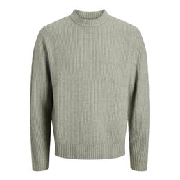 Jack & Jones Strickpullover JACK & JONES "JORYORK OLLIE KNIT CREW NECK", Herren, Gr. XS, grün (seagrass), Strick, Obermaterial: 51% Polyester, 41% Polyacryl, 5% Wolle, 3% Elasthan, unifarben, relaxed fit normal, Rundhals, Rippbündchen, Pullover Strickpullover