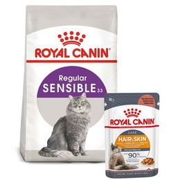 Royal Canin SENSIBLE Trockenfutter 2kg + INTENSE BEAUTY Nassfutter 12x85g