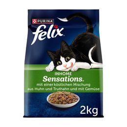 FELIX Inhome Sensations für Hauskatzen Huhn & Gemüse Katzen-Trockenfutter Alleinfuttermittel 4x2kg